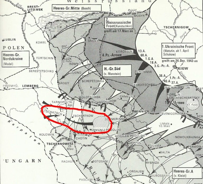 Kamenez-Podolski, 1944: wandernder Kessel von Hubes 1. Panzerarmee ...